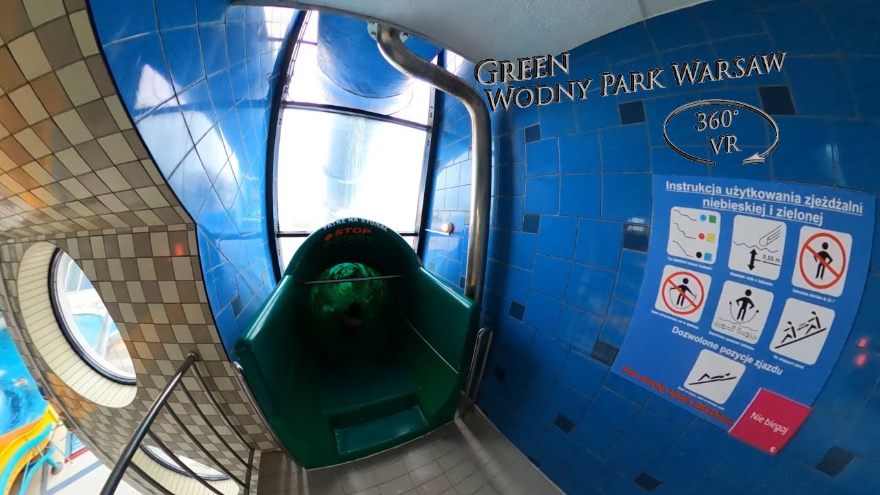 Wodny Park Warsaw Green Slide 360° VR POV Onride - YouTube