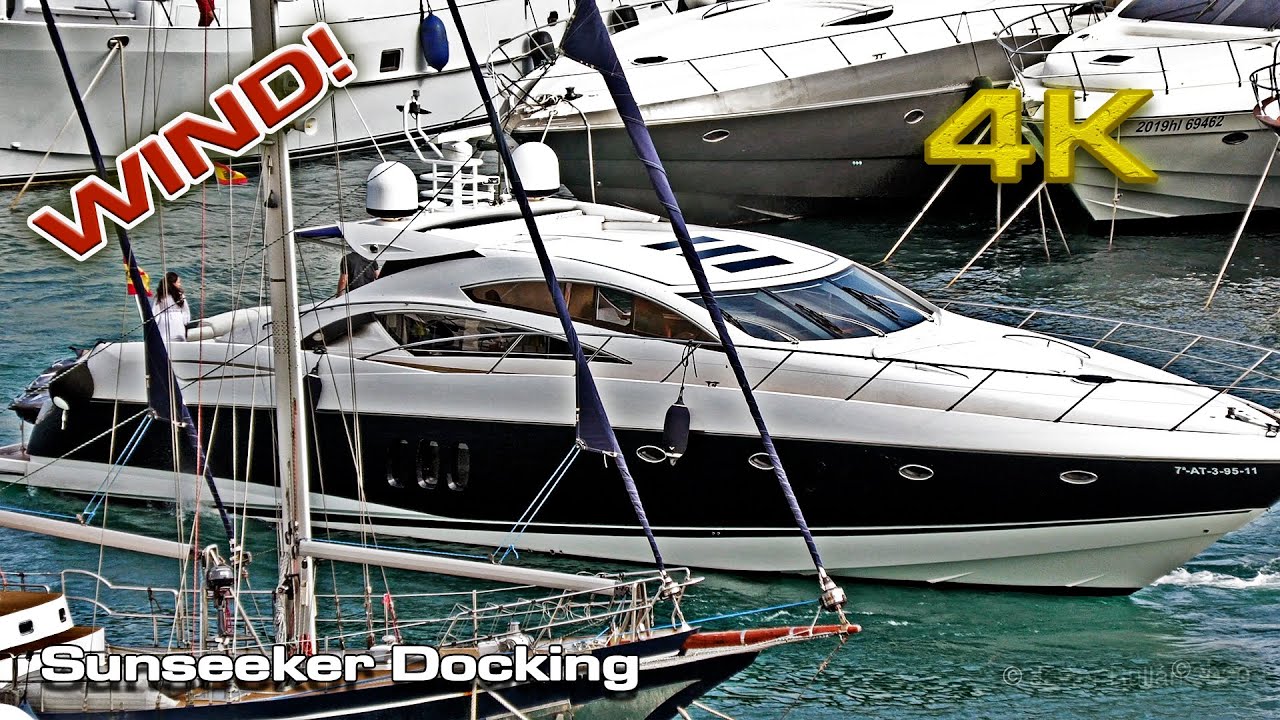 Sunseeker Predator Wind Docking (with problems) 2020 - YouTube