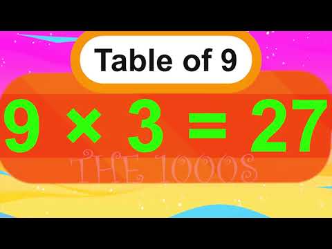 9 TABLE SONG RHYME,9 table rhyme,table of nine, 9 table song, 9x1=9 ...