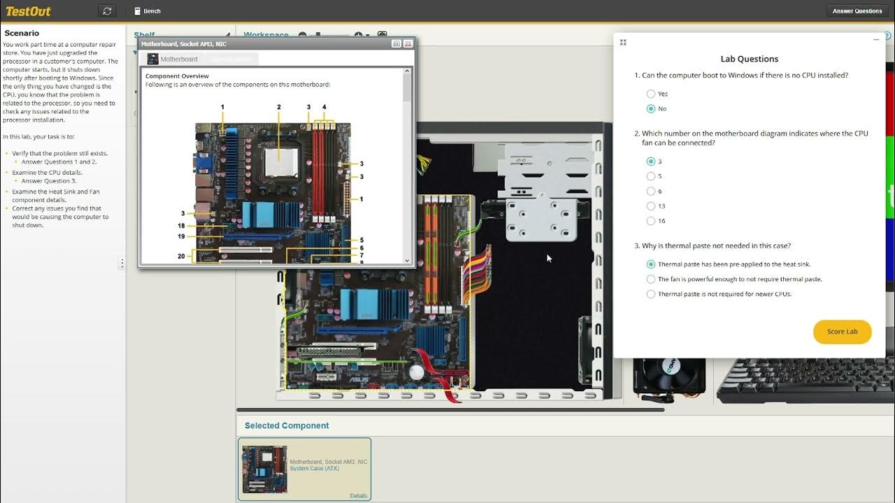 TestOut PC Pro 3.10.4 Troubleshoot Processor Installation 2 Lab Guide ...
