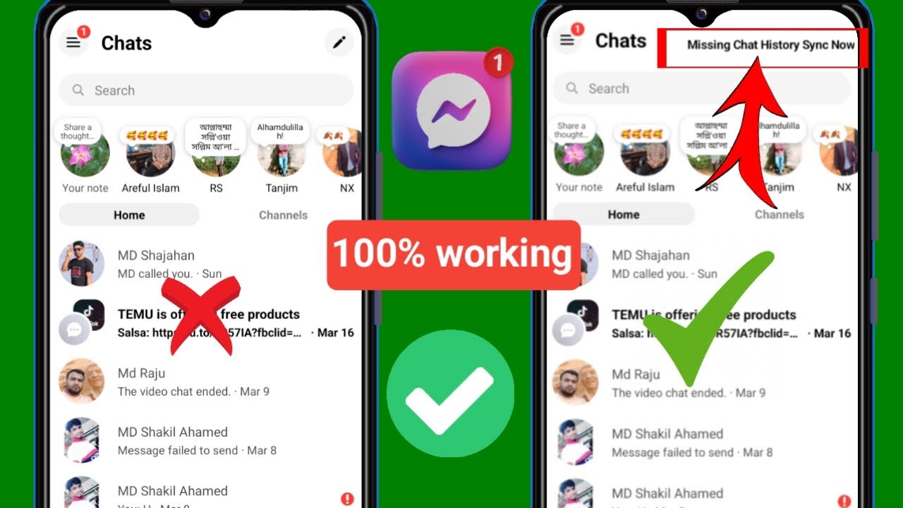 How to Fix Messenger Missing Chat History Sync Now Option Not Showing ...