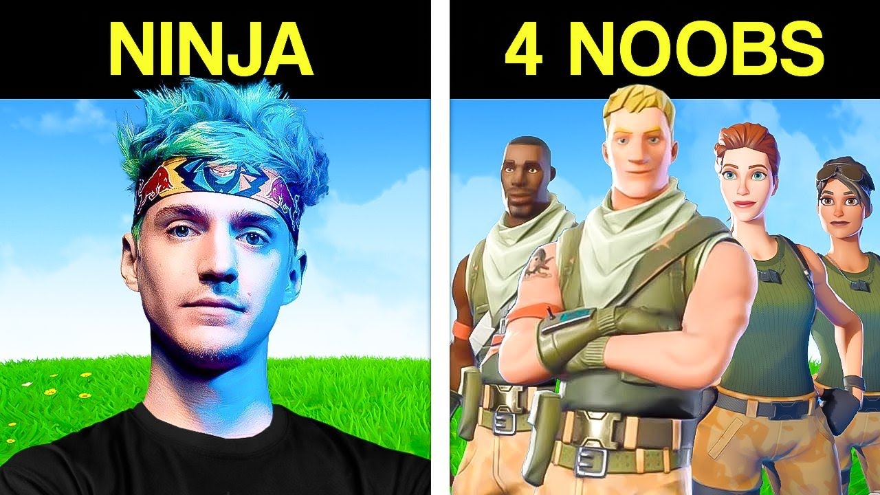 Can 4 Fortnite Noobs Beat Ninja... - YouTube