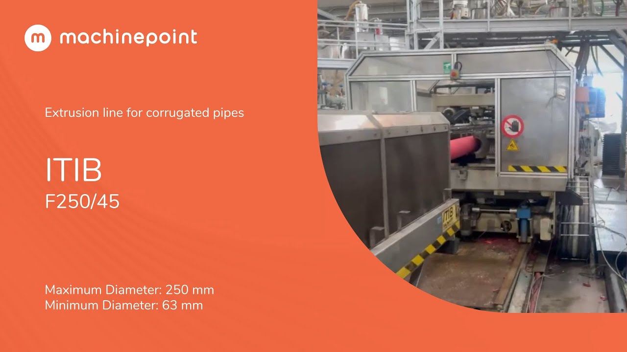 ITIB F250/45 Extrusion line for corrugated pipes | ITIB Machines - YouTube