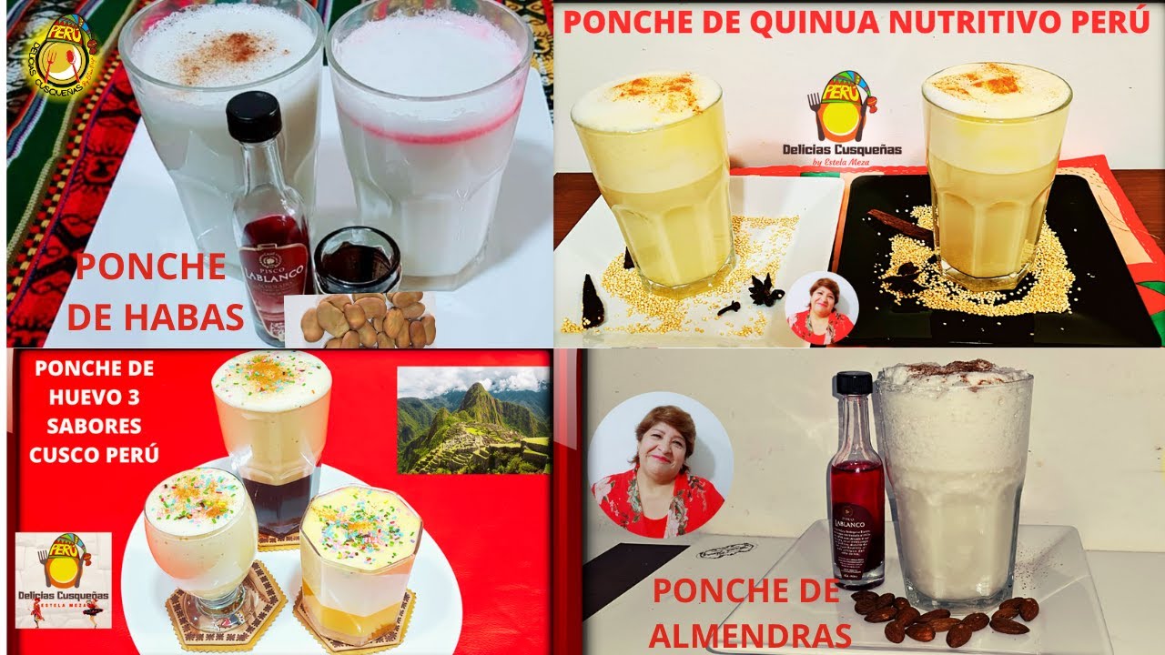 4 PONCHES Cusqueños de Habas De Quinua Quinoa De Almendras De Huevos ...