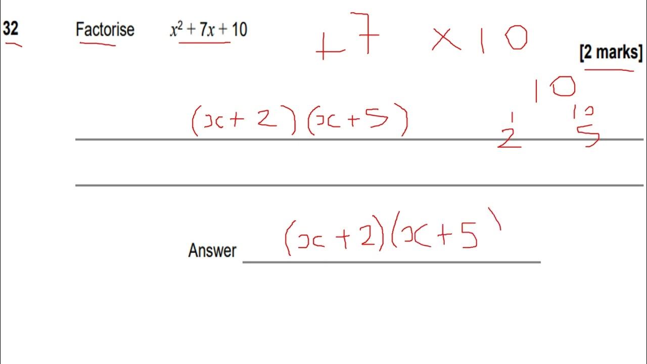 QUESTION 32 AQA GCSE NOV 2021 PAPER 1 FOUNDATION TIER GCSE FACTORISING ...