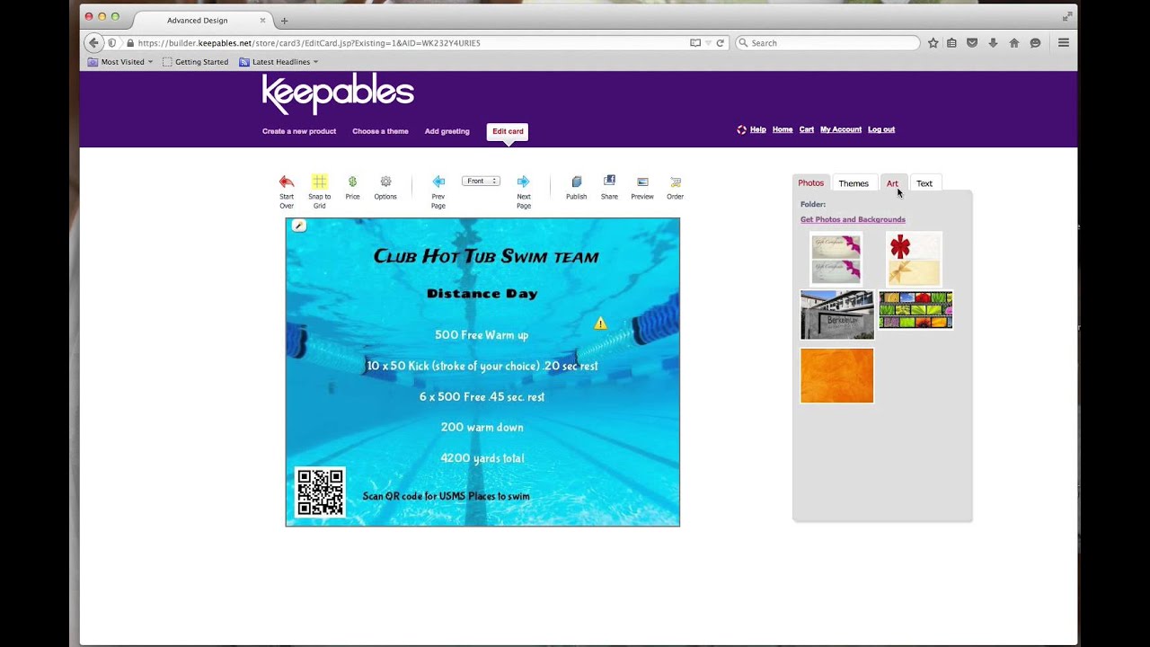 How to create a swim workout card - YouTube