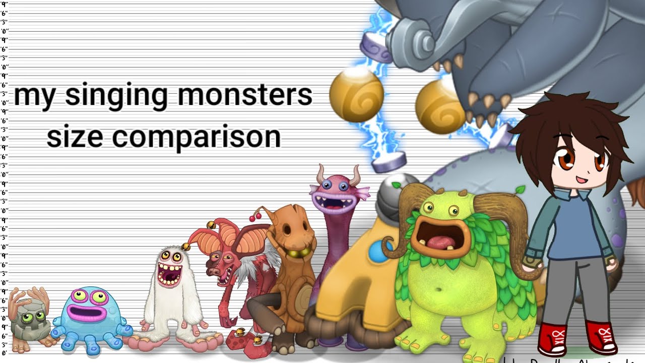 my singing monsters size comparison - YouTube