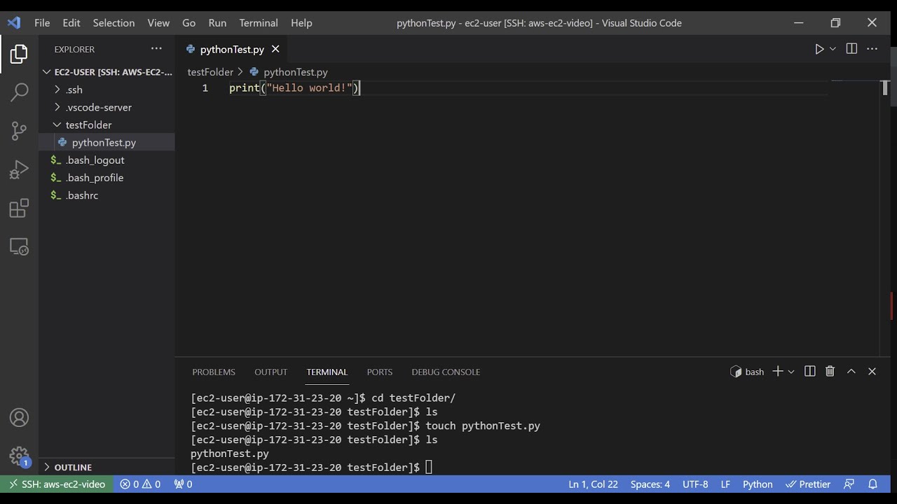 Using VSCode to SSH into an AWS EC2 instance - YouTube