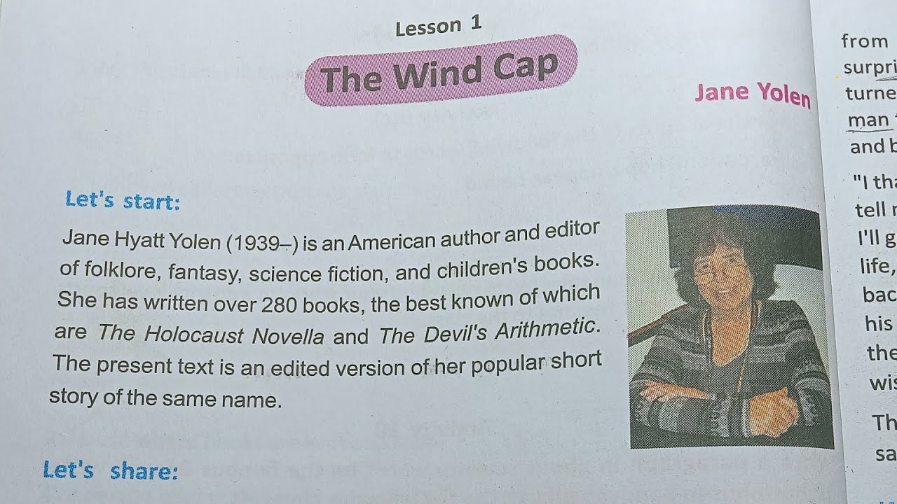 THE WIND CAP, Part 1,Lesson 1ENGLISH,Class 8,W.B.B.S.E - YouTube