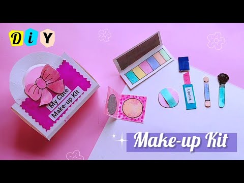 how to make cut makeup kit at home/ DIY makeup set / paper crafts - YouTube