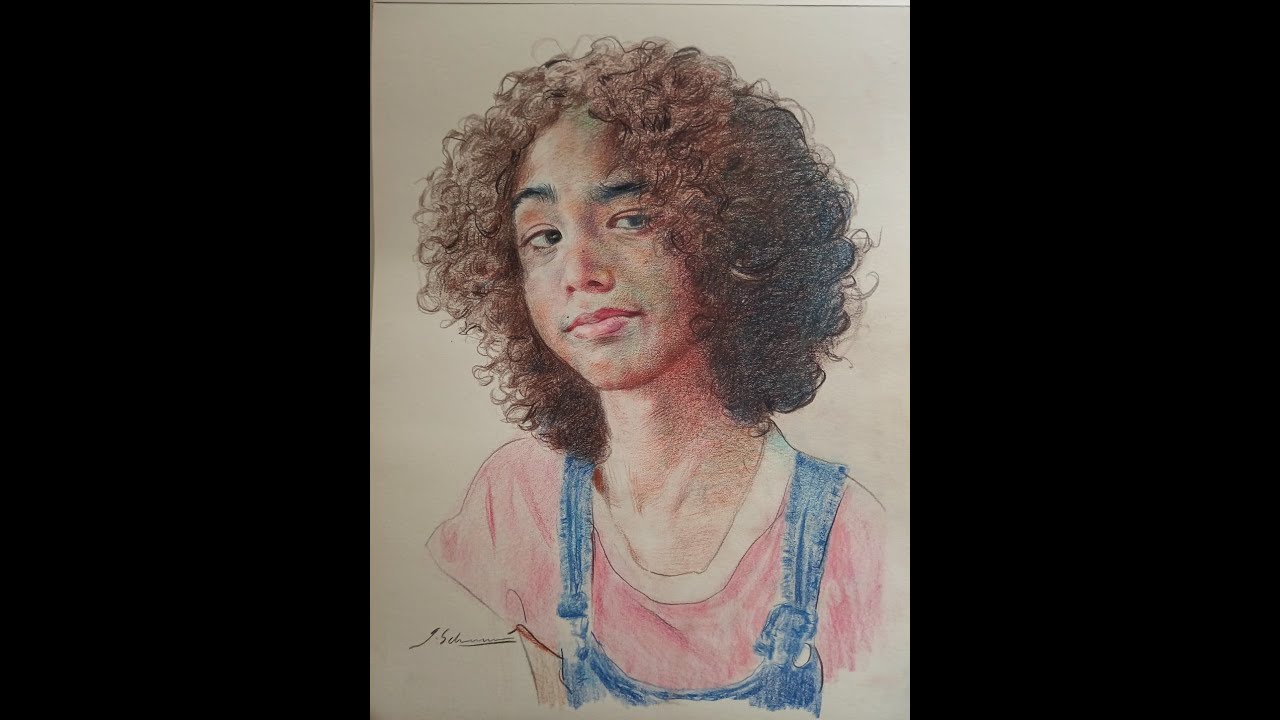 5 RETRATOS A LÁPICES DE COLOR - YouTube