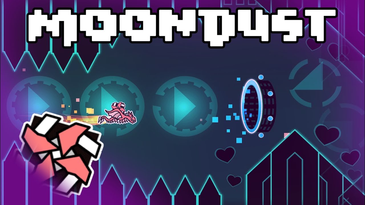 MoonDust |THE MOST ENJOYABLE HARD LEVEL| THREE COINS HINTS| Geometry Dash - YouTube