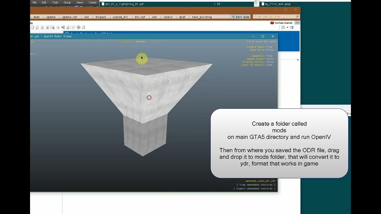 Part 5 - G - Making first custom model - Exporting model to OpenIV and basic setup for ...