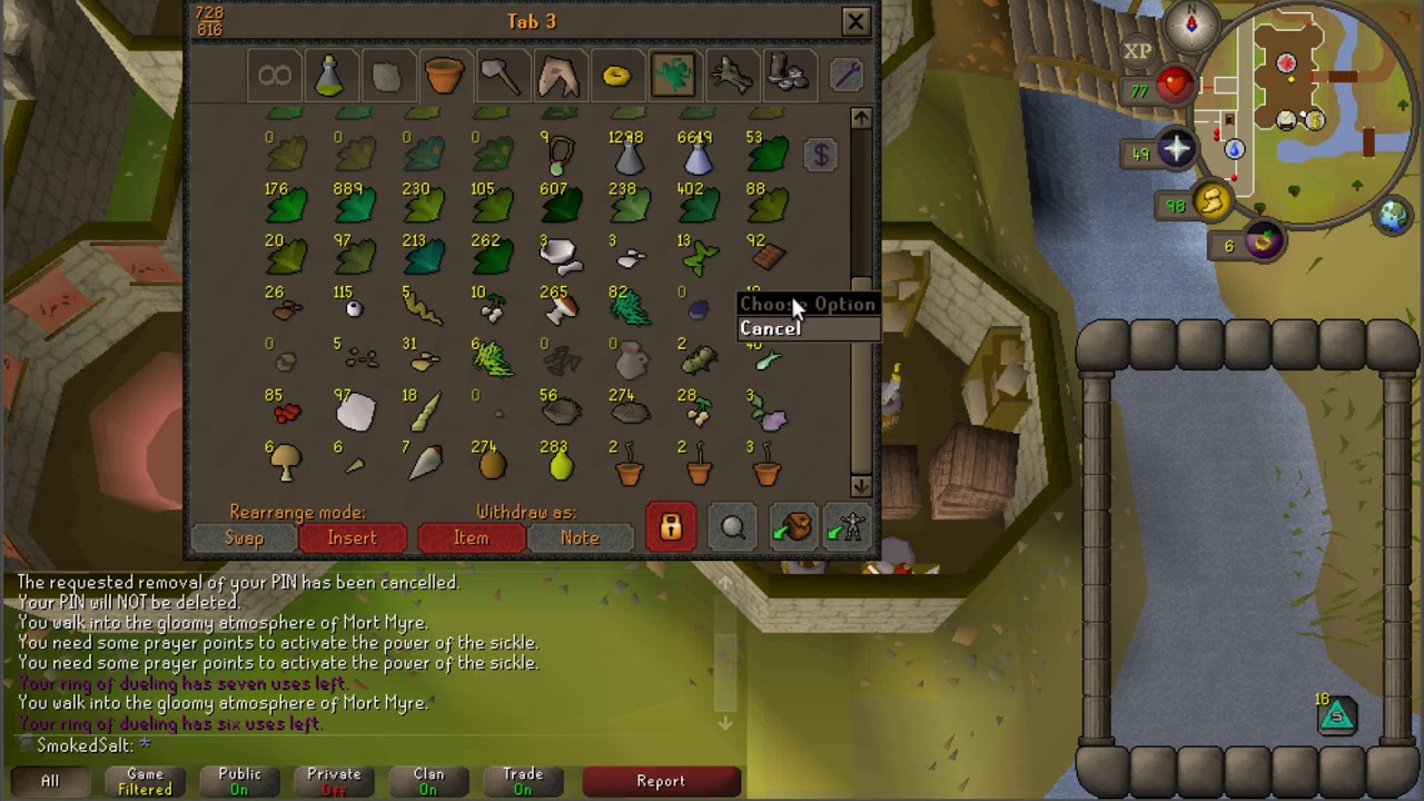 OSRS - Collecting Mort Myre Fungi (~1300 per Hour) w/ Morytania Hard ...