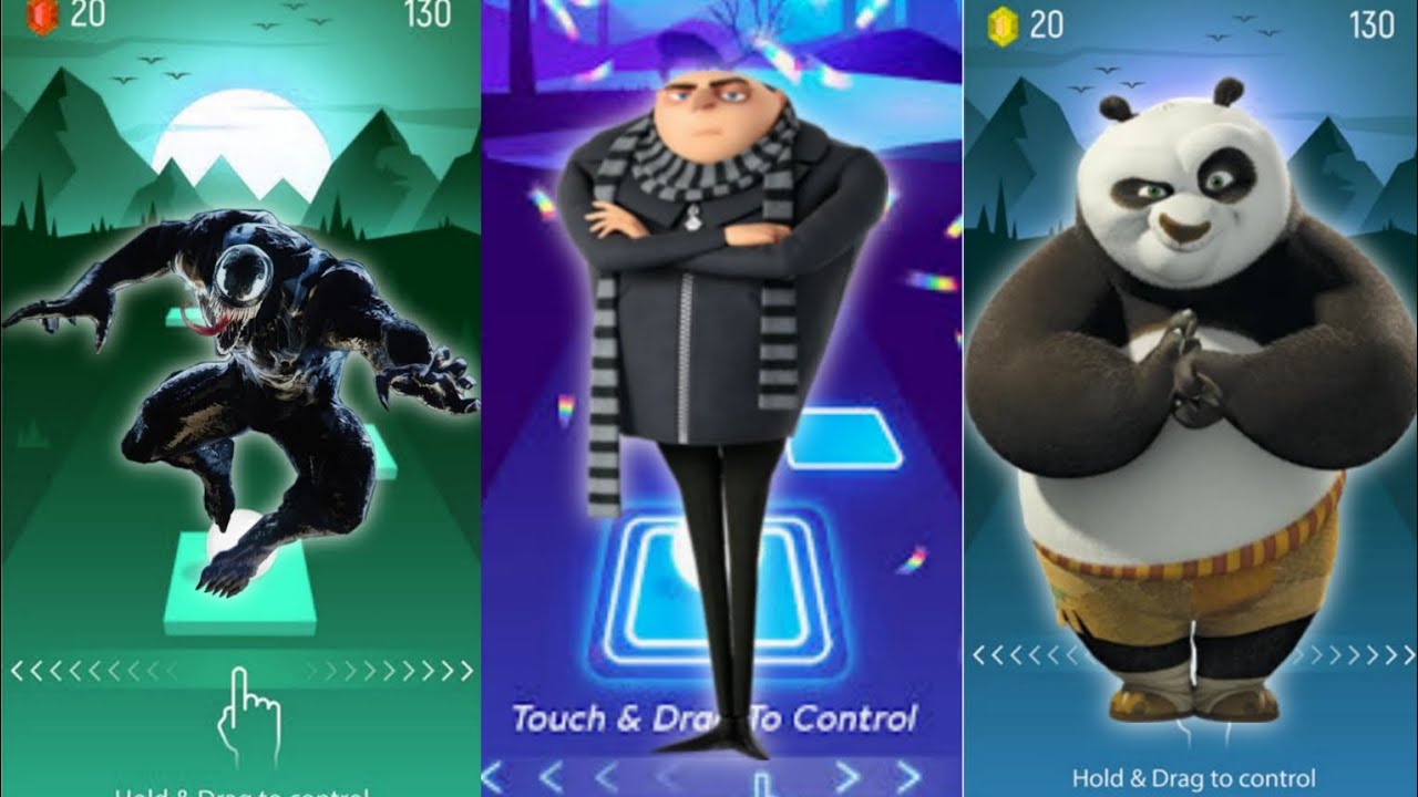 Java hop-Tiles hop VENOM vs GRYU vs KUNG FU PANDA batle - YouTube