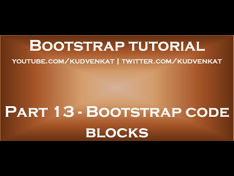 Bootstrap code blocks - YouTube