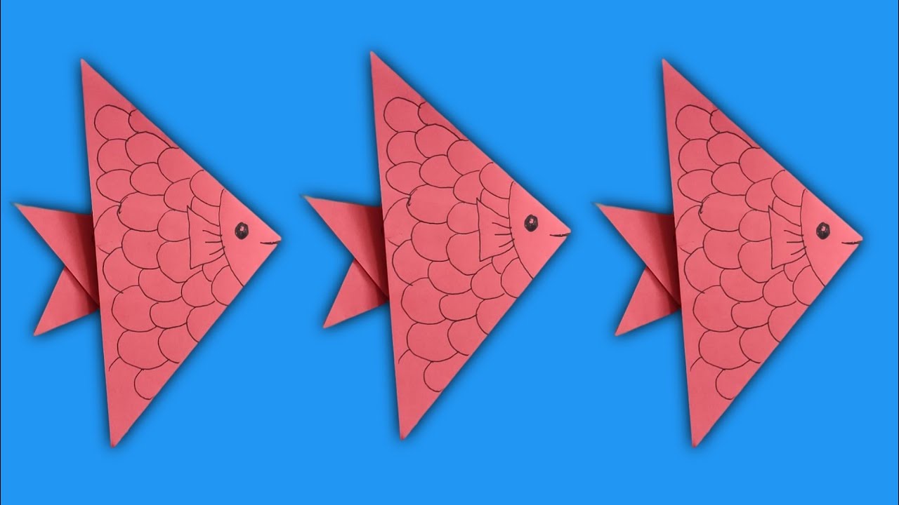 How To Make a Paper Origami Fish - Origami Fish Easy - YouTube