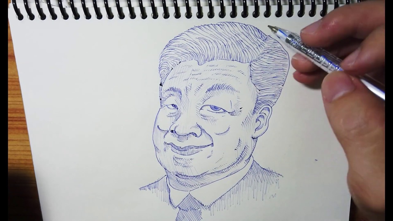 How to draw cartoon Xi Jinping (Tập Cận Bình) - YouTube