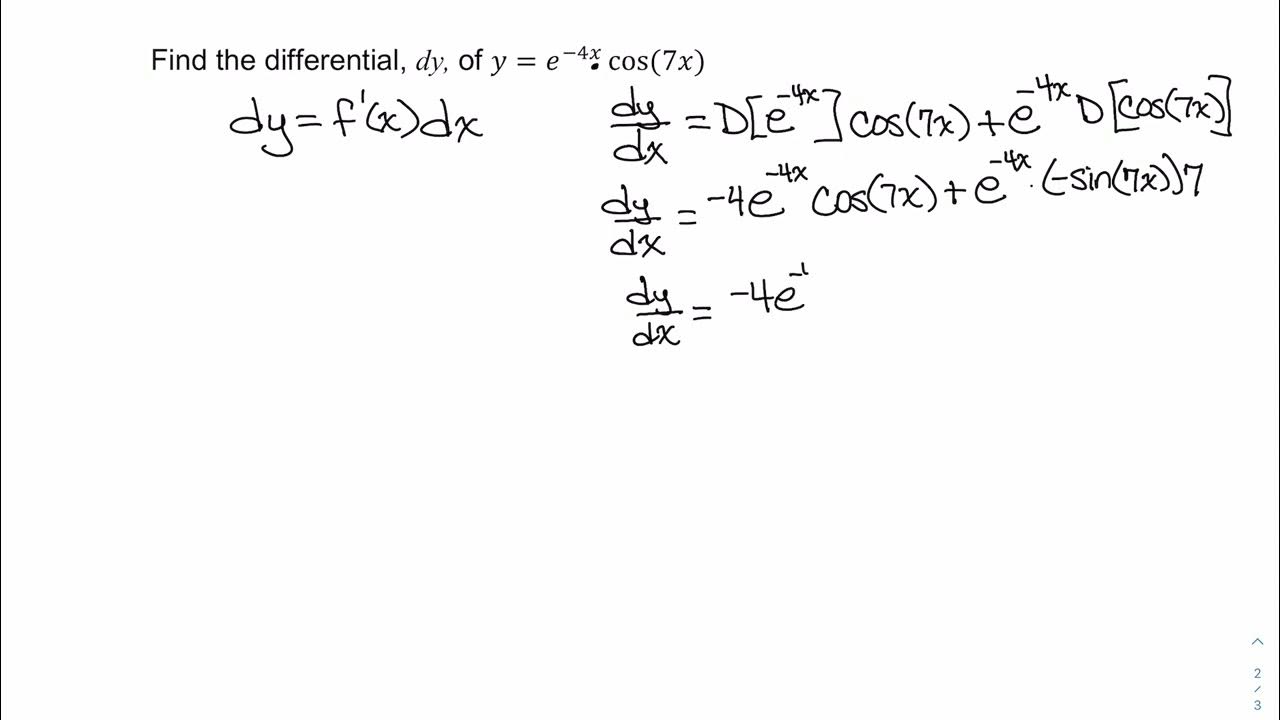 Differential of a Product of Two Functions | Sophia Learning Tutorials - YouTube