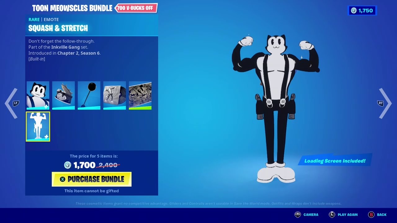 Fortnite Toon Meowscles Emote and Outfit All Updates including VBUCKS ...