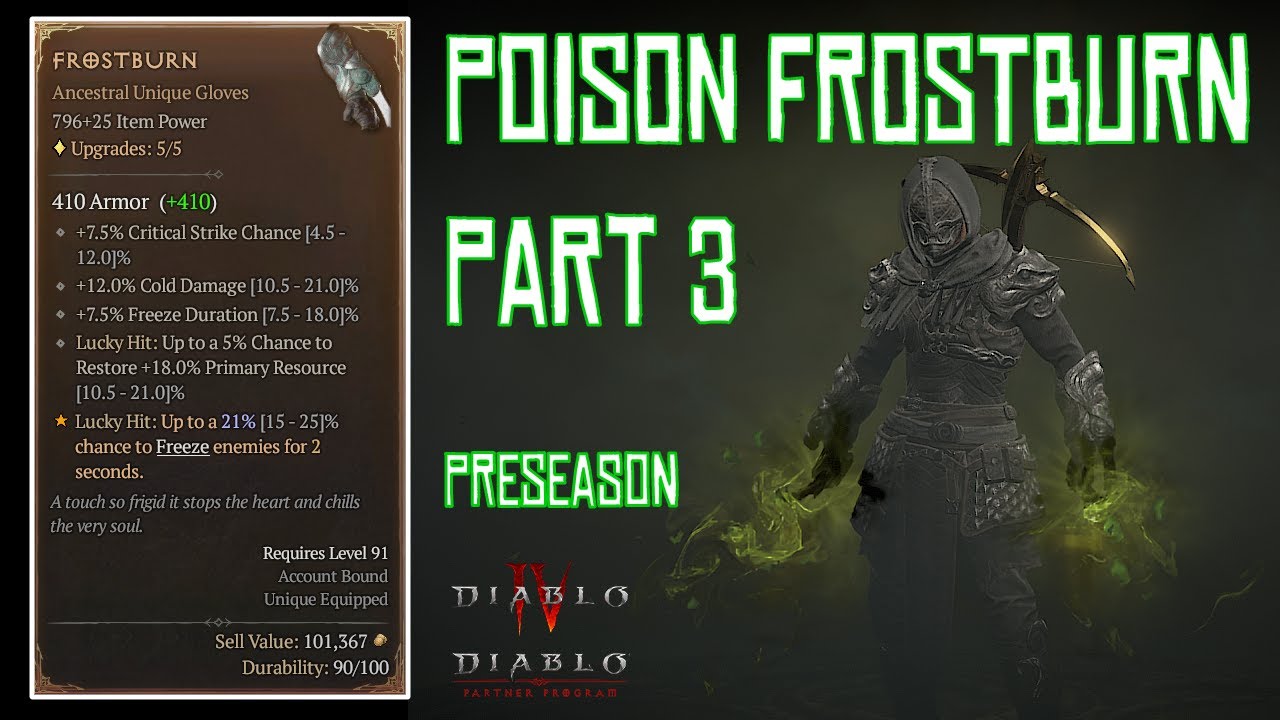Diablo 4 Rogue Theorycrafting | Poison Frostburn Part 3 (Preseason) + L Patch L Nerfs - YouTube