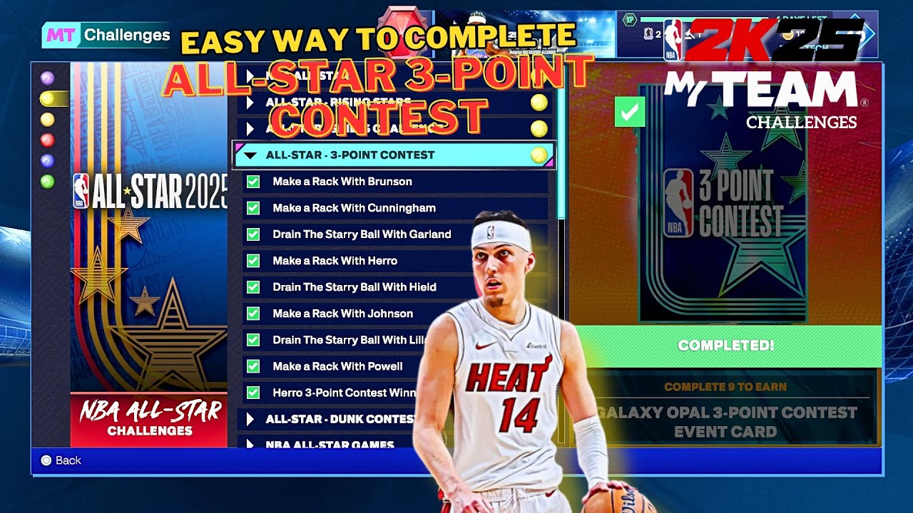 EASY WAY TO COMPLETE THE ALL-STAR 3-POINT CONTEST CHALLENGE IN NBA 2K25 ...