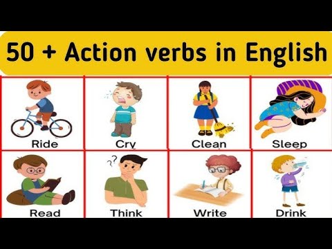 50 Action Words in English l action words for kids l Learn Action Words ...
