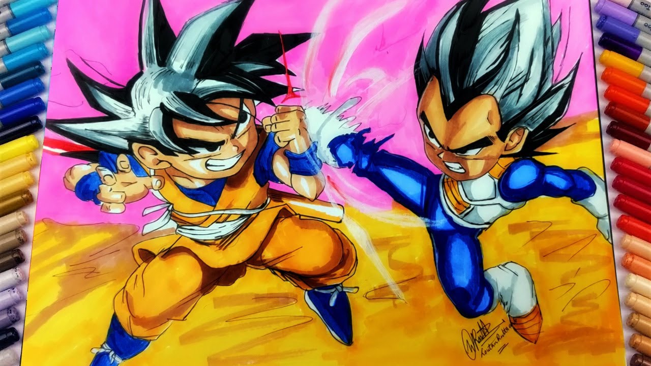 Epic fight scene Drawing Goku and Vegeta | Dragon Ball Daima (Finally ...