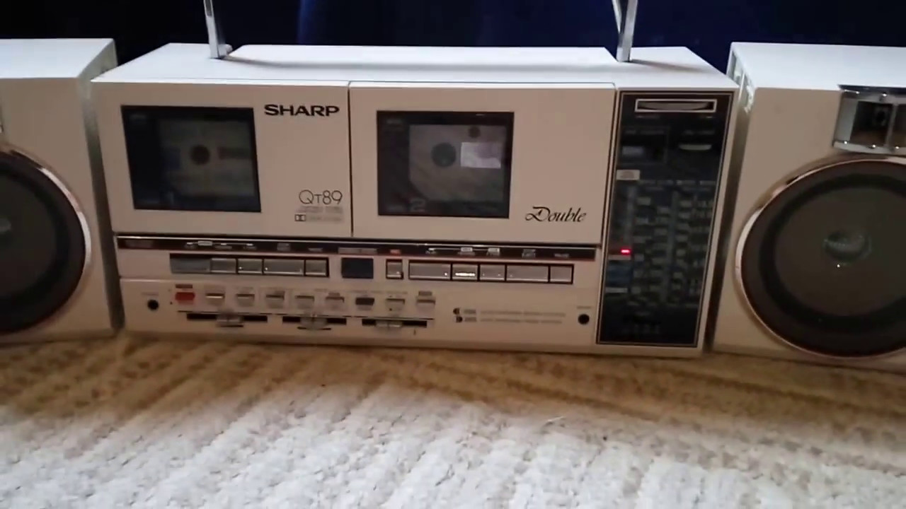 Test Sharp QT89 Portable Stereo Ghetto Blaster Boombox - YouTube