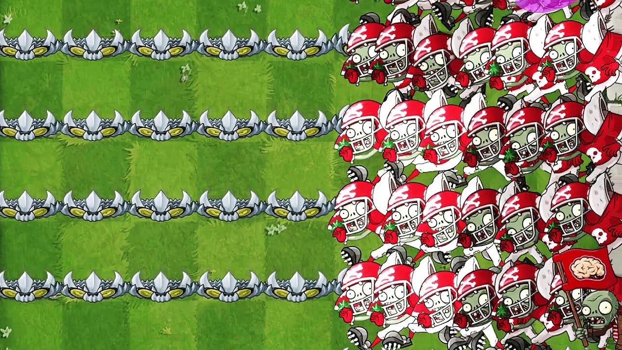 45 Spikerock vs 45 All Star Zombie | Pvz 2 - YouTube