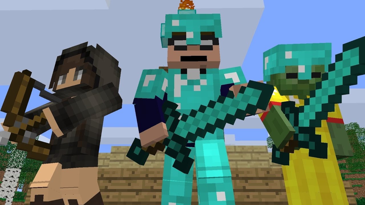 Diamond Sword In MCPE hunger games - YouTube