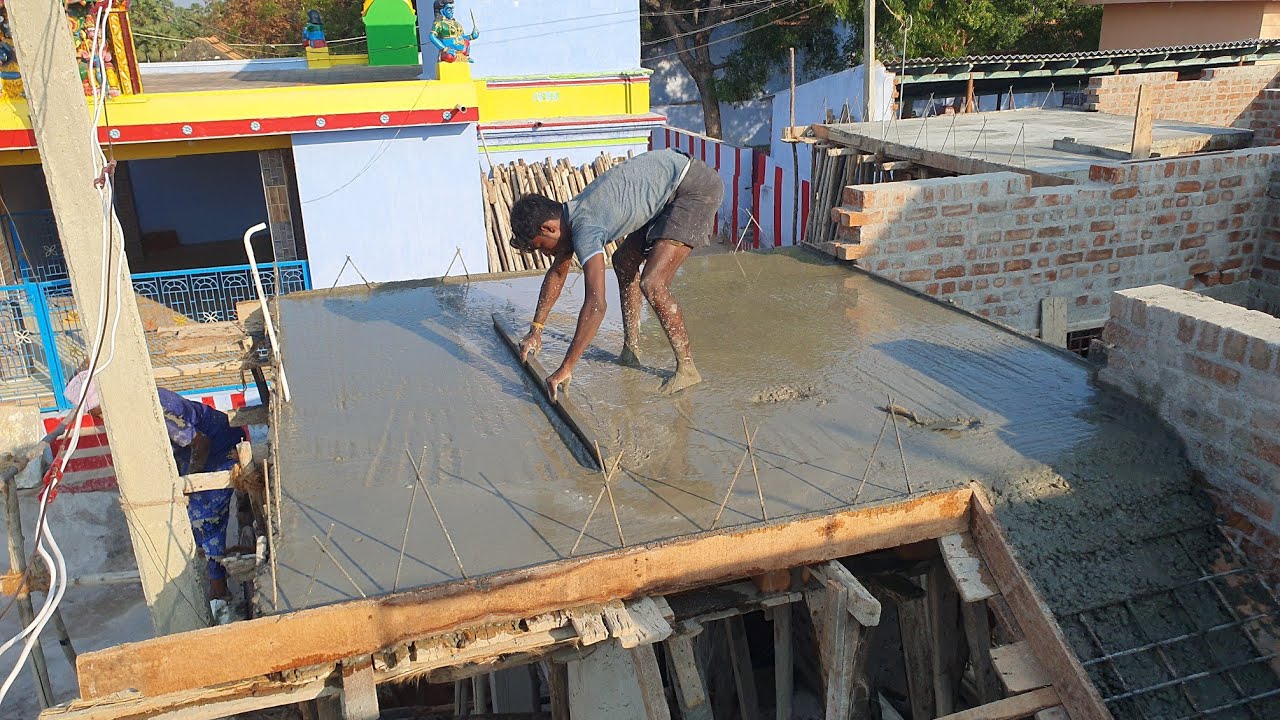Rcc Reinforcement Concrete_Portico Low Roof Concrete with Cement Mixing ...