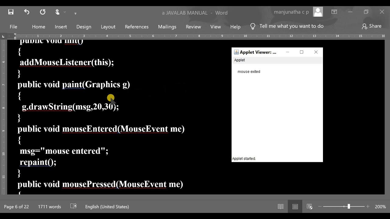 Write a program to implement mouse events. - YouTube