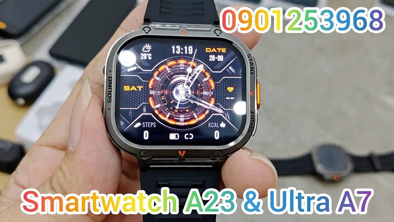 New Smartwatch A23 & UltraA7 màn Amoled vỏ thép full tiếng việt pin 5ngày nghe gọi đo sức khoẻ ...