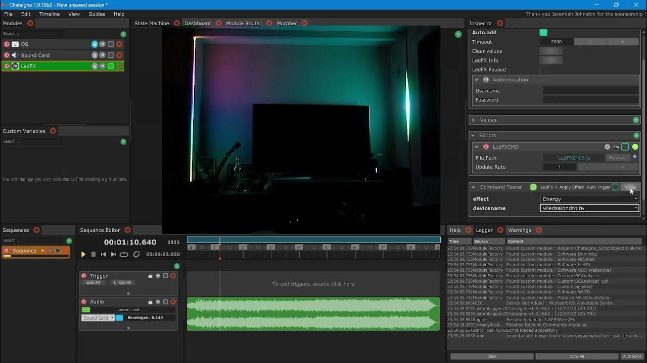 LedFX Chataigne module - YouTube