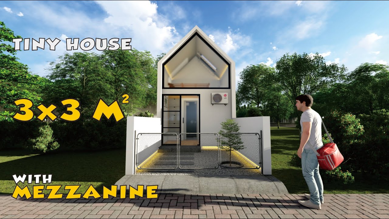 3x3 (9 sqm) Tiny House with Mezzanine (Free Floorplan) - Rumah Mungil ...