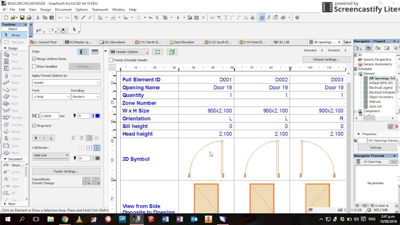 ArchiCAD 19. How to get your openings schedule onto Layout Book - YouTube