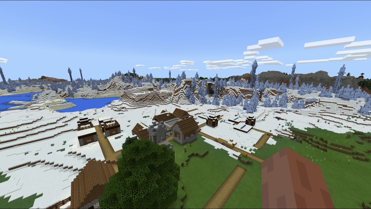 An nice relaxing Minecraft video of an Ice Spike Village - YouTube