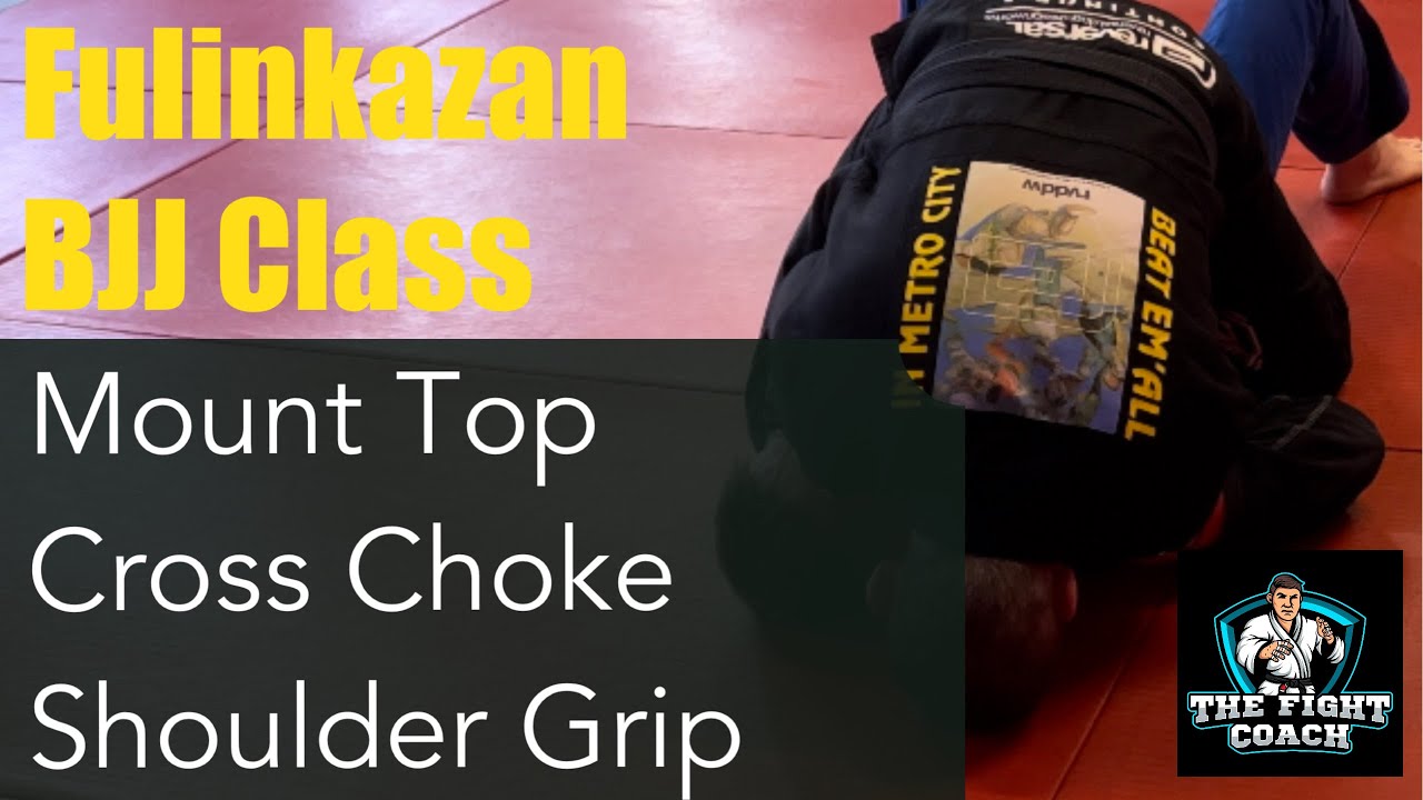 BJJ - Mount Top - Cross Choke Shoulder Grip - YouTube