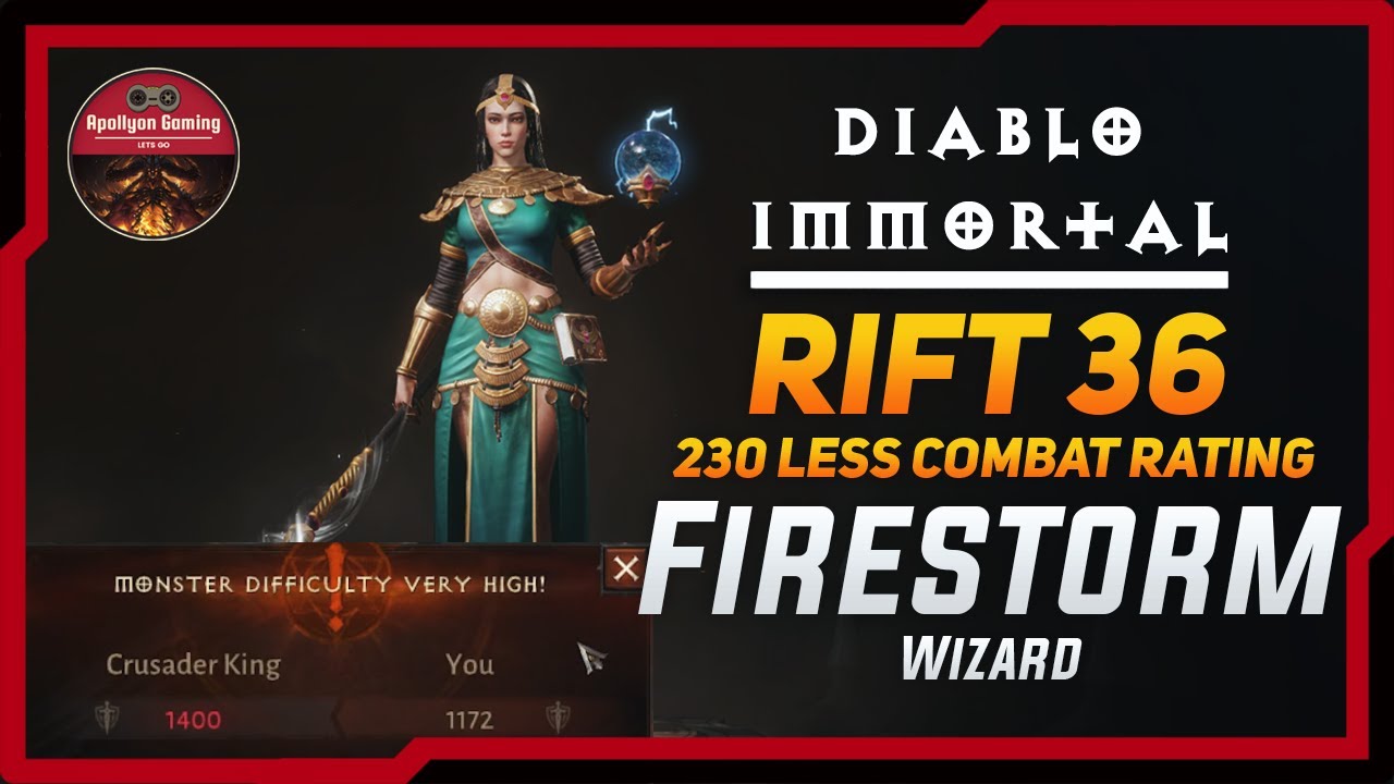 Challenge Rift 36 Done With 230 less Combat Rating - Firestorm Wizard ...