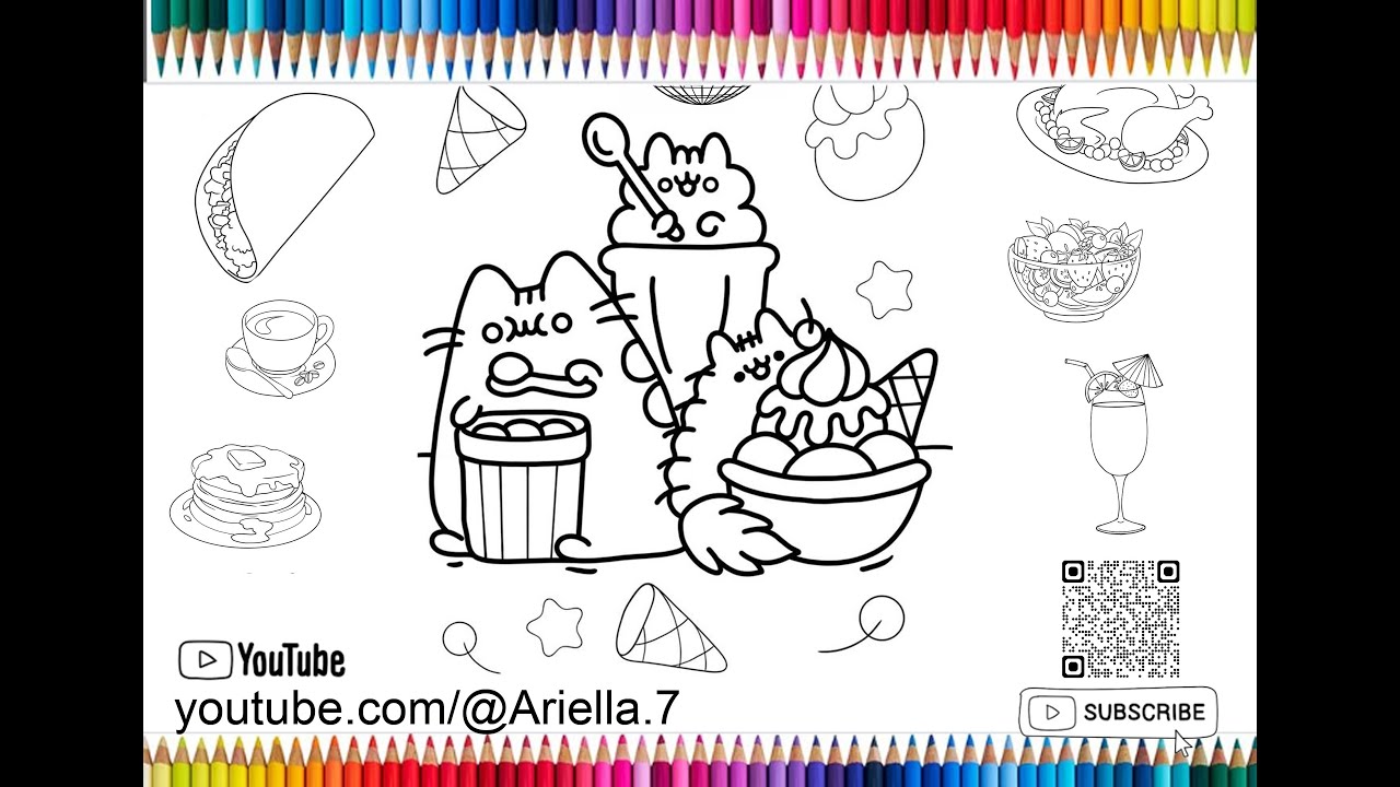 Pusheen Coloring Fun! Relax and Bring the Cute Cat to Life 🎨🐾 - YouTube
