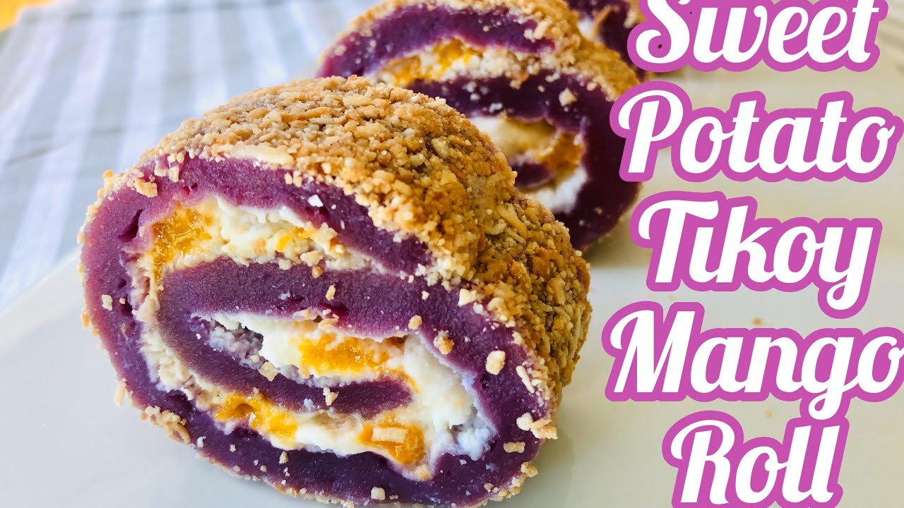 Sweet Potato Tikoy Mango Roll - YouTube