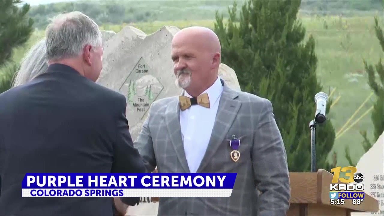 Purple Heart awarded to retired 1st Sergeant Reginald Barrett - YouTube