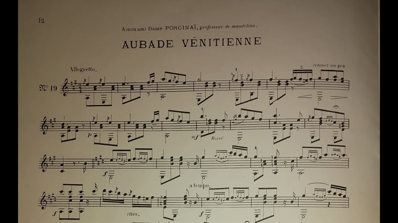 Auguste Zurfluh - Aubade Vénitienne [From Recueil Facile pour Guitare ...