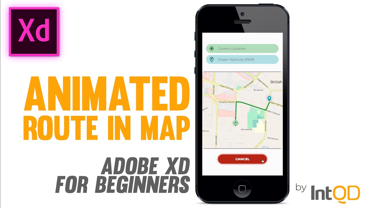 Animate a route in a map in Adobe XD - YouTube