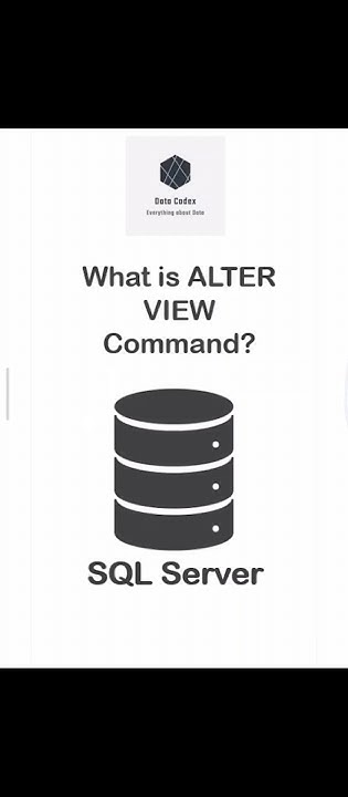 ALTER VIEW Command | SQL Server #datacodex #shorts #sqlserver #sqlforbeginners - YouTube