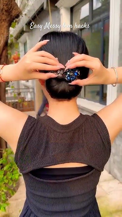 Easy Messy Bun Tutorial for Long Hair | Step by Step -1 # ...