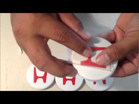 Honda Civic HX Wheel Center Cap Decal Installation - YouTube