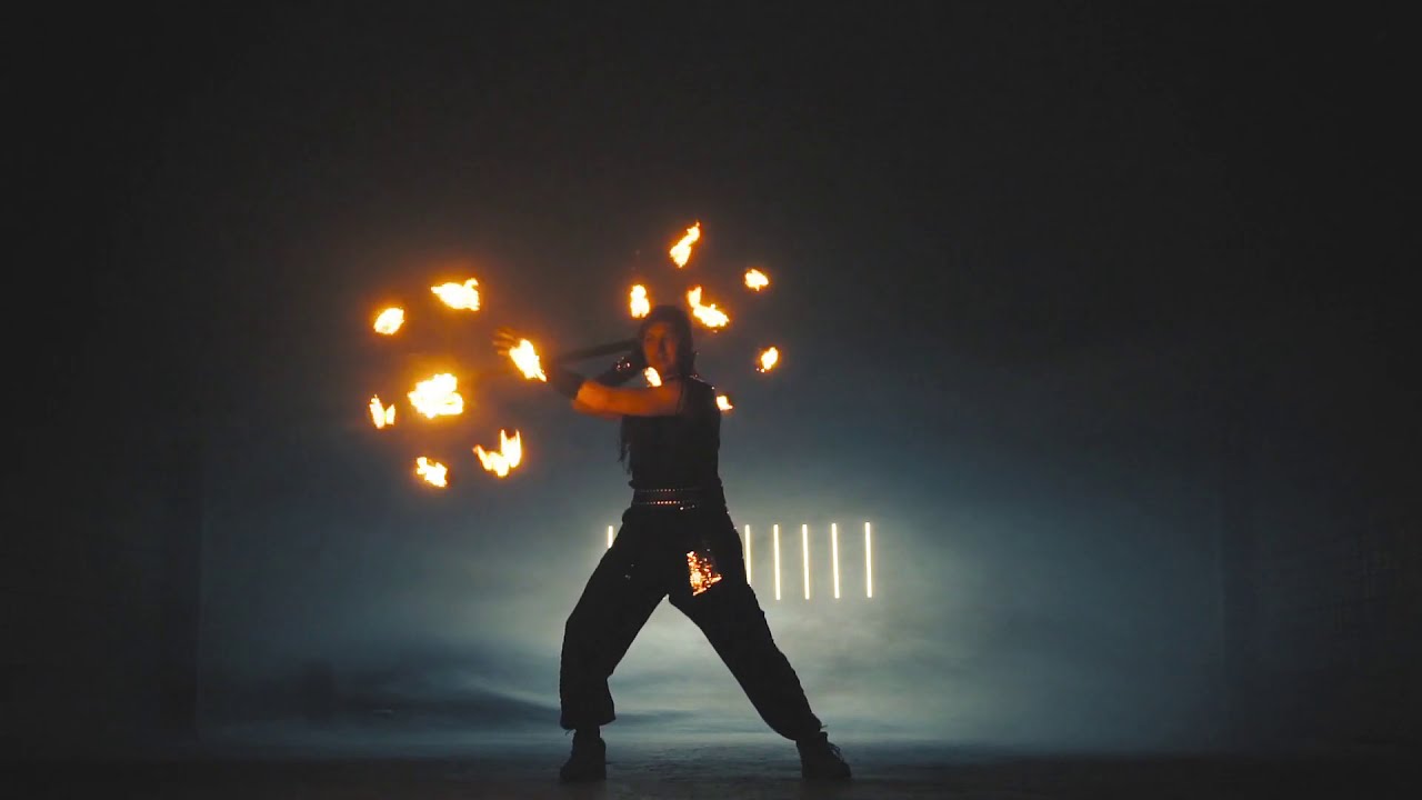 Juggling with fire in slow motion - no Copyright - YouTube