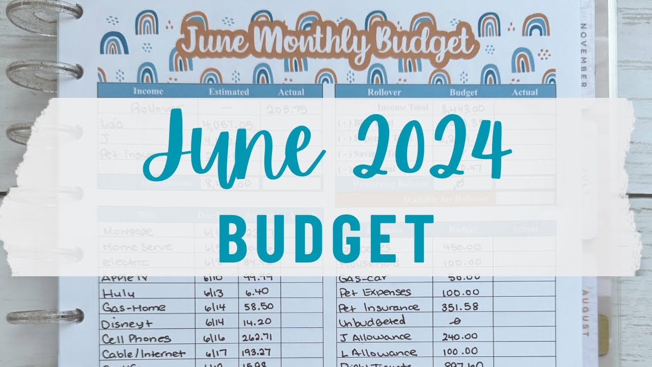 Budget With Me | June 2024 Monthly Budget Set Up | Debt Free Journey # ...